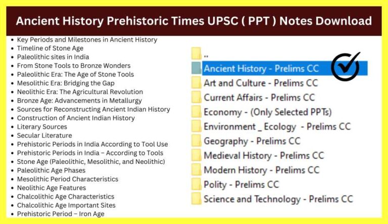 Ancient History Prehistoric Times UPSC PPT Notes Download